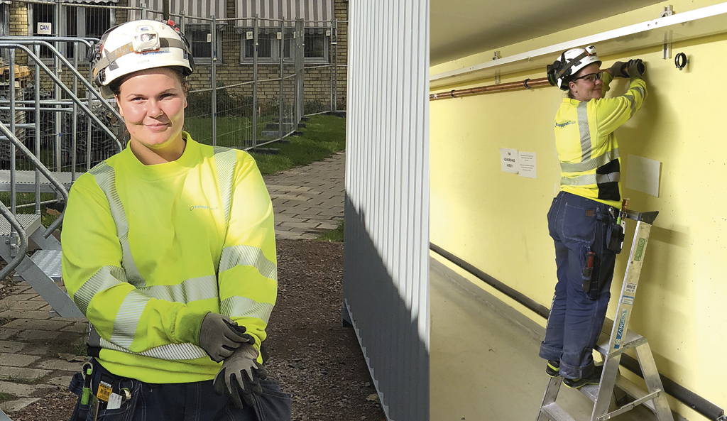 Sandra lägger rör på Malmös nya sjukhus - Byggnadsarbetaren