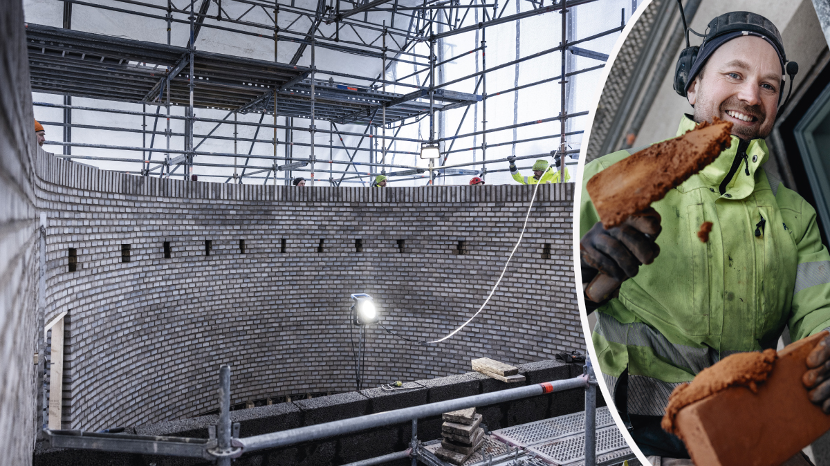 Bygger soprum – som en borg: ”Det är riktig murning” - Byggnadsarbetaren